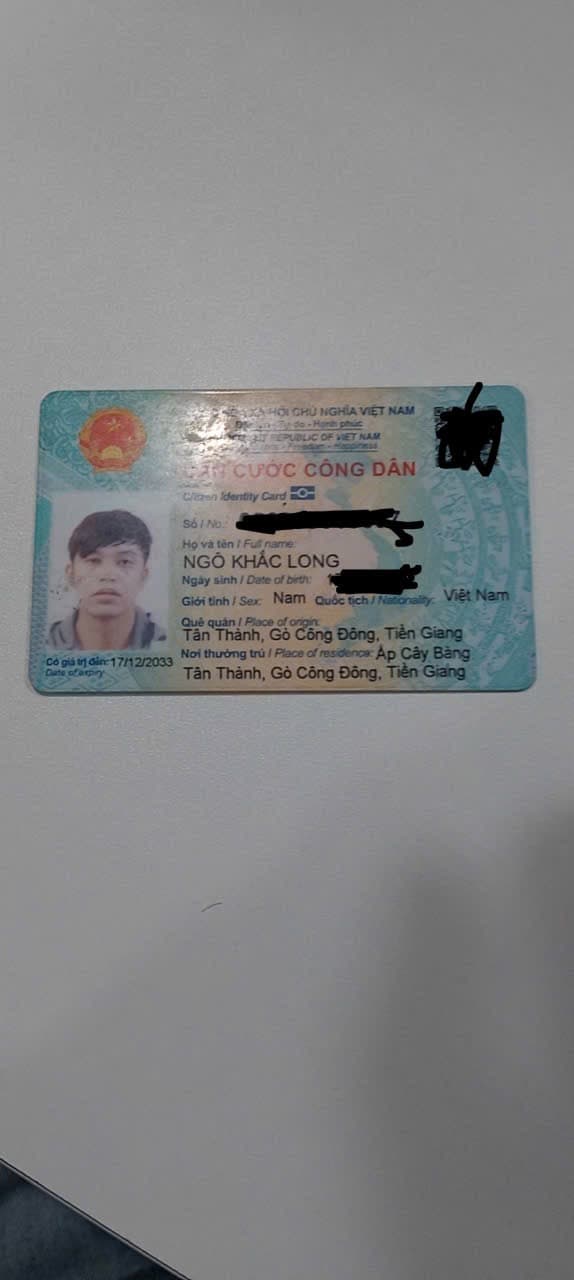 Tìm Bóp bị mất có CCCD Ngô Khắc Long | timdo24h.com - Tìm đồ thất lạc